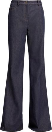 Elie Saab jean &agrave; broderies - Bleu