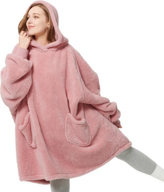 Bedsure Bedsure Oversized Wearable Blanket Hoodie - Fluffy Fleece Adults Hooded Hoody Blanket for Men & Women, Comfy Snuggle Hoodie Blanket Gift for Her, Gift