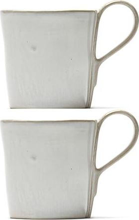 Serax Tasses &agrave; caf&eacute; | Vaisselle La M&egrave;re par Marie Michielssen | 2 tasses en gr&egrave;s avec poign&eacute;e en blanc cass&eacute; | R&eacute;utilisables pour les boissons chaudes | Ens