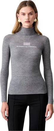 Elisabetta Franchi Damen, Strickwaren, Grau, XLGr&ouml;&szlig;e