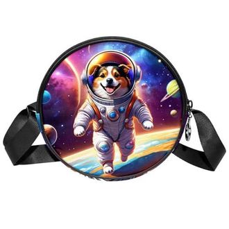 Generic Sac &agrave; bandouli&egrave;re rond pour femme, petit sac &agrave; bandouli&egrave;re avec fermeture &eacute;clair et bretelles r&eacute;glables style d&eacute;contract&eacute; pour femmes et filles