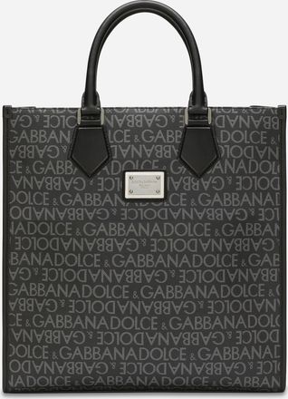 Dolce & Gabbana Mittelgroßer Shopper Aus Beschichtetem Jacquard - Mann Shopper Mehrfarbig Stoff Onesize