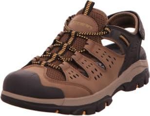 Skechers Tresmen Menard Sandales pour homme, Marron et noir - Maille synthétique, 44 EU