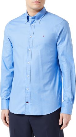 Tommy Hilfiger Herren Hemd Oxford Regular-Fit Langarm, Blau (New Shirt Blue), 39