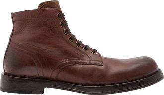 Dolce & Gabbana Homme, Chaussures, Brun, Taille: 40 EU Chaussures &agrave; lacets en cuir de veau lav&eacute;