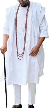 Generic Vêtements Traditionnels Africains, Tenue Formelle Bazin Riche Dashiki, Tenues Brodées, Chemise Et Pantalon, Costume pour Hommes, Fête De Mariage