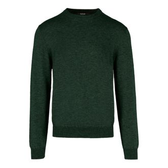 Bomboogie Merino-Woll Pullover mit Rundhalsausschnitt - - Knitwear - Herren - Gr&uuml;n - XL