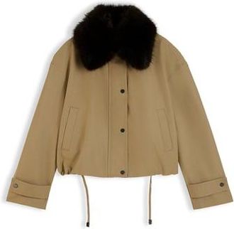 Tommy Hilfiger Veste ample unie &agrave; col effet fourrure