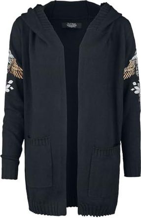 Rock Rebel by EMP Femme Cardigan Noir avec Broderies XL