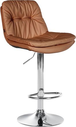 Clp Barhocker Laurel mit Kunstlederbezug I Barstuhl höhenverstellbar und drehbar I gepolsterter Tresenhocker mit Fußstütze und Rückenlehne, Farbe:Hellbrau