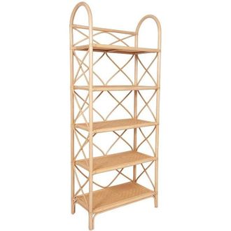 Vente-Unique Etag&egrave;re avec 5 tablettes en rotin et bambou - Naturel - ZARYNO