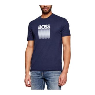 HUGO BOSS Homme, Tops, Bleu, Taille: XL T-shirt imprim&eacute; &agrave; manches courtes et col rond