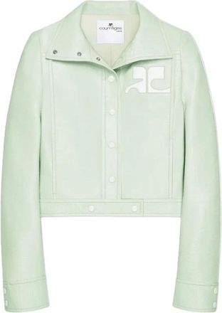 Courr&egrave;ges Femme, Vestes, Vert, Taille: 38 FR Reedition Vinyl Jacket