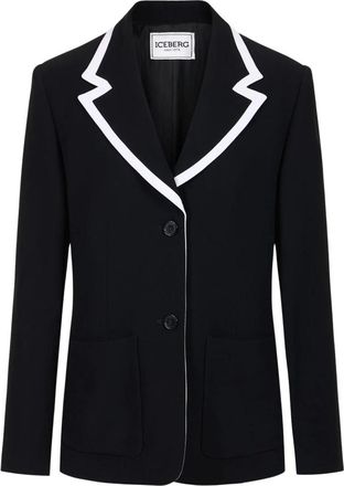 Iceberg Femme, Vestes, Noir, Taille: 38 FR Veste crois&eacute;e coupe classique
