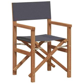 vidaXL Klappstuhl f&uuml;r Regisseure Grau 55 x 54 x 85 cm Massivholz Teak vidaXL