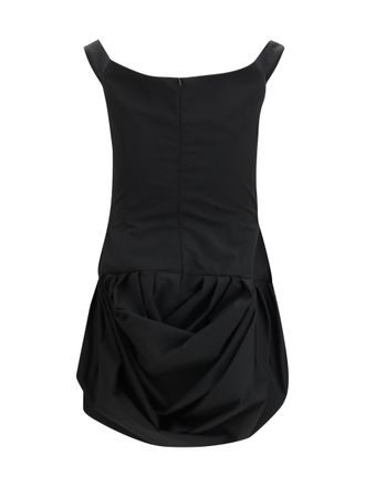 Magda Butrym Off-Shoulder Puff Skirt Mini Dress - Black