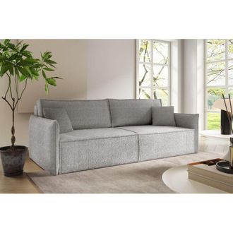 Fun M&ouml;bel Sofa 3-Sitzer mit Schlaffunktion lagos in Stoff Abriamo Grau