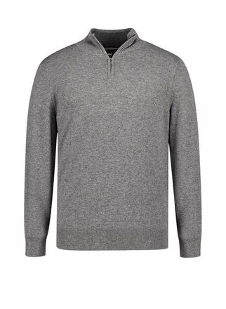 HUGO BOSS Herren Troyer grau unifarben