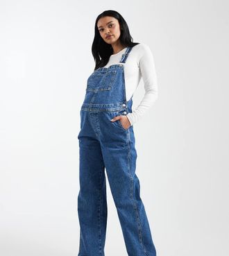 Asos Maternity ASOS DESIGN Maternity - Jeanslatzhose in Mittelblau