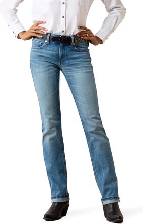 Ariat Womens Perfect Rise Reya Straight Leg Jeans in Challis, Size 28 x XL, by Ariat