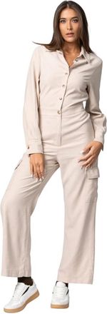 Kocca Femme, Pantalons, Beige, Taille: 40 FR Combinaison chic boutonn&eacute;e