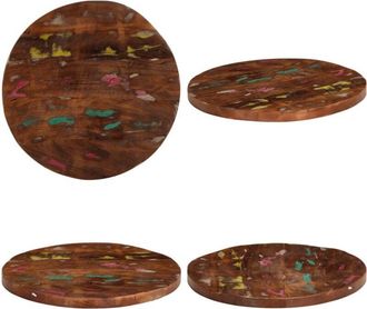 vidaXL Vidaxl - Dessus de table ø 60x3,8 cm rond bois massif de récupération - Dessus De Table - Table Ronde - Bois Massif - Récupéré - Design Rustique