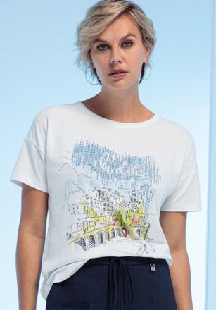 bianca Kurzarmshirt JULIE mit la dolce vita Front-Print