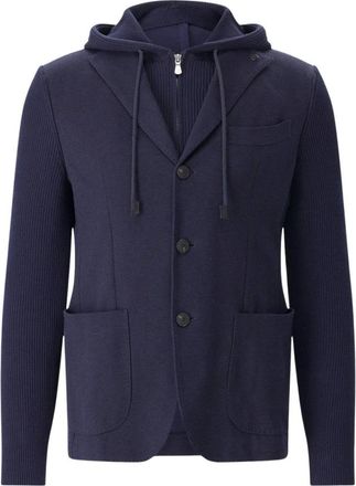 Gran Sasso Homme, Pulls, Bleu, Taille: 3XL Fishermans Rib Strickjacke