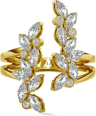 Lark & Berry 18kt Veto Open Petal Gelbgoldring mit Diamant
