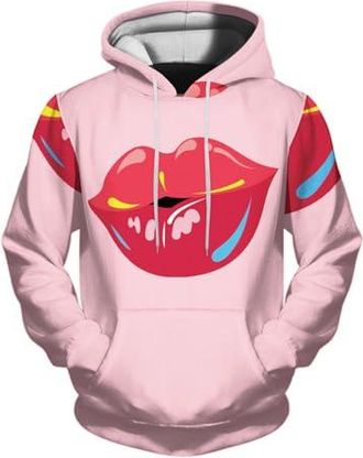 Generic Costume de carnaval pour homme - Sweat &agrave; capuche surdimensionn&eacute; pour homme - Tendance - Imprim&eacute; Y2K - Sweat &agrave; capuche d&eacute;contract&eacute; - Pull &agrave; manches lon