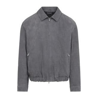 Brunello Cucinelli Homme, Vestes, Gris, Taille: L Veste dext&eacute;rieur en daim Country