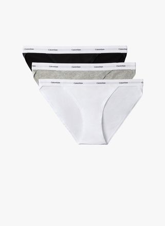 Calvin Klein Lot de 3 culottes en coton m&eacute;lang&eacute;