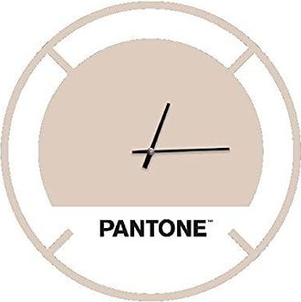 Homemania Wanduhr Drive in - Wanddekoration, rund - für Wohnzimmer, Küche, Büro - Sand, Weiß, Schwarz, Metall, 40 x 0,15 x 40 cm