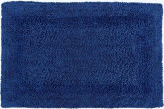 Homescapes Premium Badematte dunkelblau, Badvorleger 50x80 cm, Badteppich Baumwolle mit Wende-Design