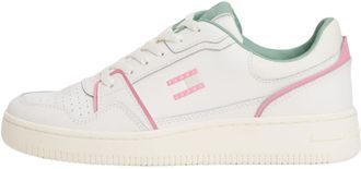 Tommy Jeans Damen Cupsole Sneaker Retro Basket Low Top, Wei&szlig; (Ecru/Mystic Pink), 40