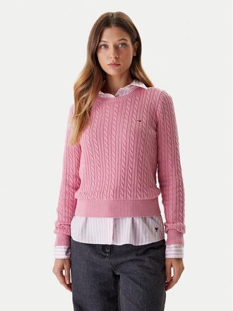 Tommy Jeans Pullover Cable Essential DW0DW22165 Rosa Regular Fit