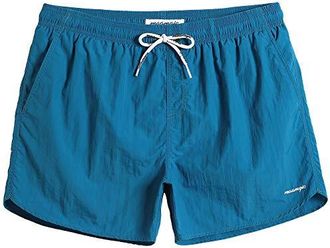 Maamgic Homme Short de Bains Maillot de Bain Garcons Pants Court de Sport Séchage Rapide Couleur Unie,Mer Bleu,XXL