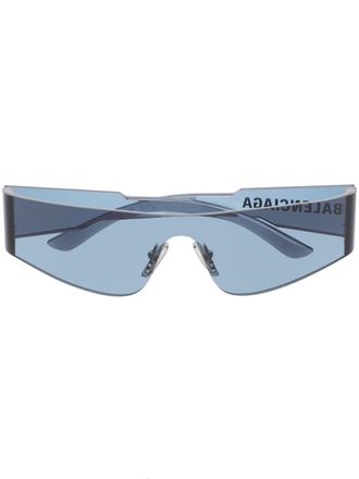 Balenciaga lunettes de soleil Mono Rectangle - Bleu