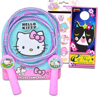 Hello Kitty Springseil f r Kinder Hello Kitty Outdoor-Spielset mit Fitness-Springseil f r M dchen plus Aufkleber, mehr | Hello Kitty Springseil lustiges Spielzeug