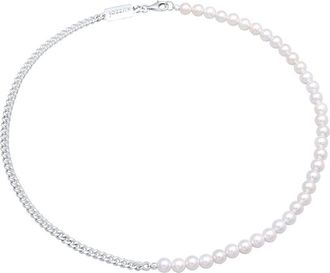 Kuzzoi Collier à chaîne en argent sterling 925 et perles - Argenté