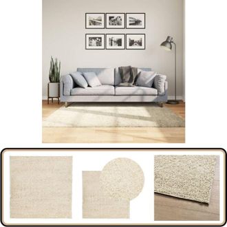 vidaXL Vidaxl - Teppich Shaggy Hochflor Modern Golden 160x160 cm - Shaggy Teppich - Goldener Teppich - Flauschiger Teppich - Wohnzimmer Teppich