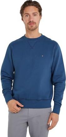 Tommy Hilfiger Sweat Homme Essential Fleece Crew Neck Regular Fit, Bleu (Aegean Sea), S