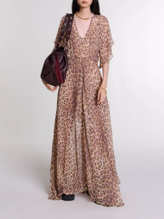 Maje Langes Kleid Mit Leopardenmuster - Imprime Leopard - Gr&ouml;&szlig;e 34 - Maje