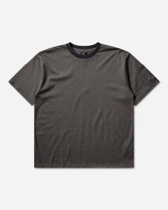 Needles Men s Stripe Crewneck T-Shirt Navy / Mocha