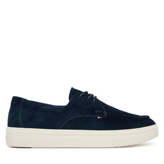 Tommy Hilfiger Halbschuhe Tommy Hilfiger Casual Suede Stitch Toe Hybrid FM0FM05707 Dunkelblau