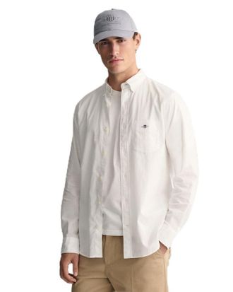 GANT Herren REG Cotton Linen Shirt Hemd, White, XXL