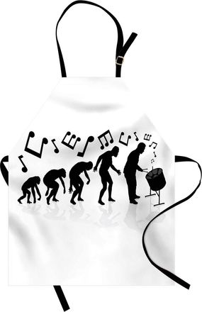 Abakuhaus Schlagzeug Kochschürze, Evolution der Männer Musik Themed, Fett Schmutz abweichent Waschbar Farbe verblassen Nicht, Charcoal Grau Weiß