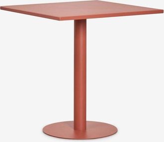 Sklum Quadratischer Gartentisch 70x70 cm aus Eisen Mizzi Terracotta