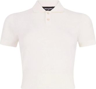 Dsquared2 Femme, Tops, Beige, Taille: 36 FR Cropped Knit Polo