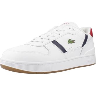Lacoste Herren Low Sneaker T-Clip Set Wei&szlig; Leder Textil Mix, Farbauswahl:Weiss-Kombi, 9999-englisch-eu-mapping:43